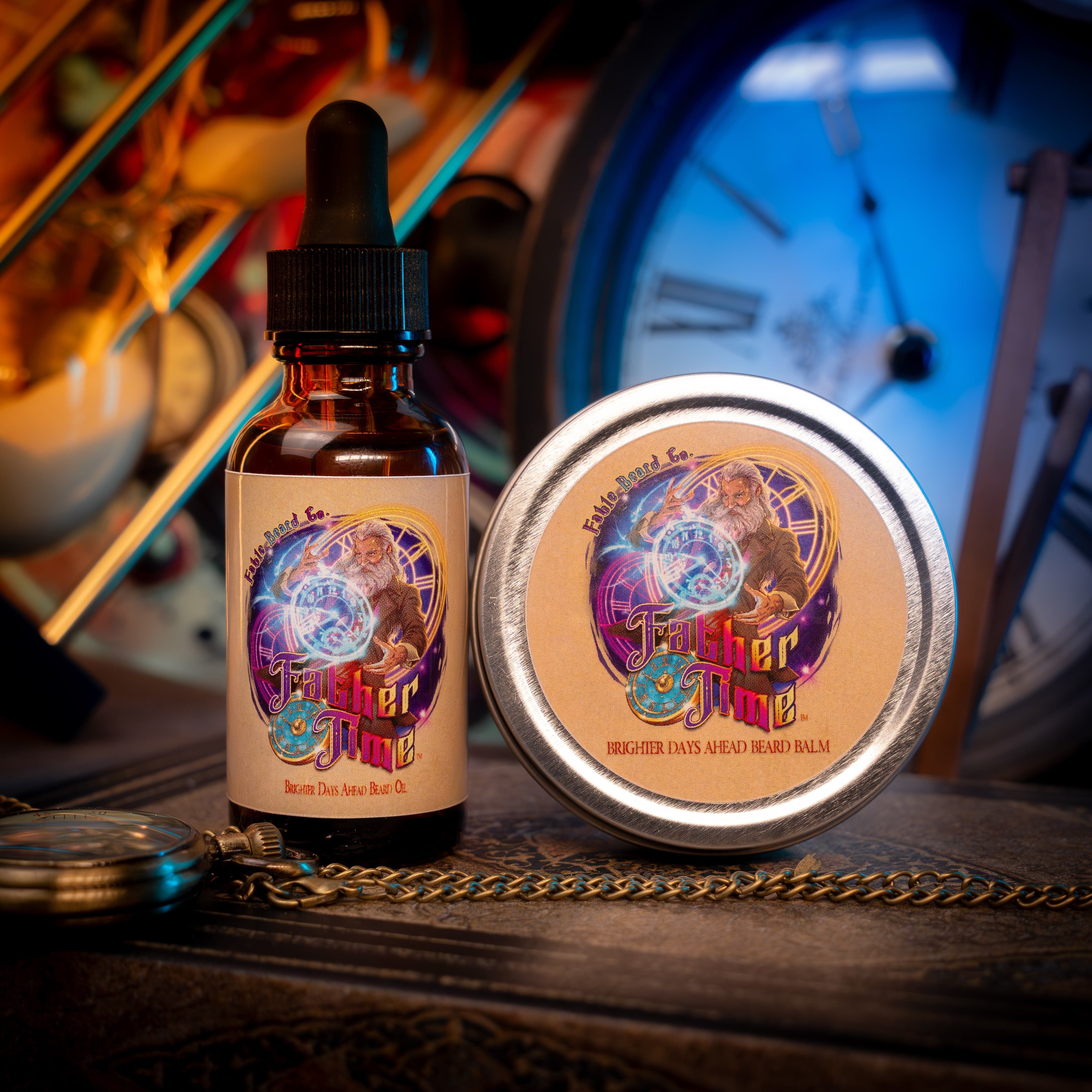 Father Time - Beard Oil & Balm Kit - Musky Ambergris, Earthy Moss, Coc ...
