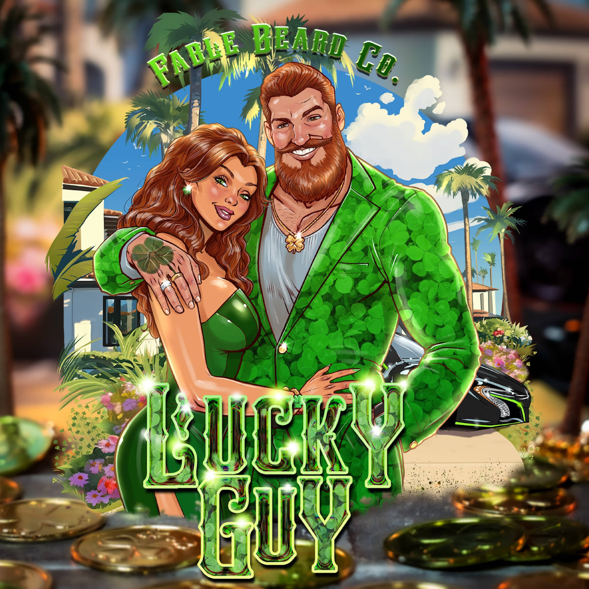 Lucky Guy - Beard Balm - Cooling Sea Water, Clean Oak Moss, Golden Sug ...