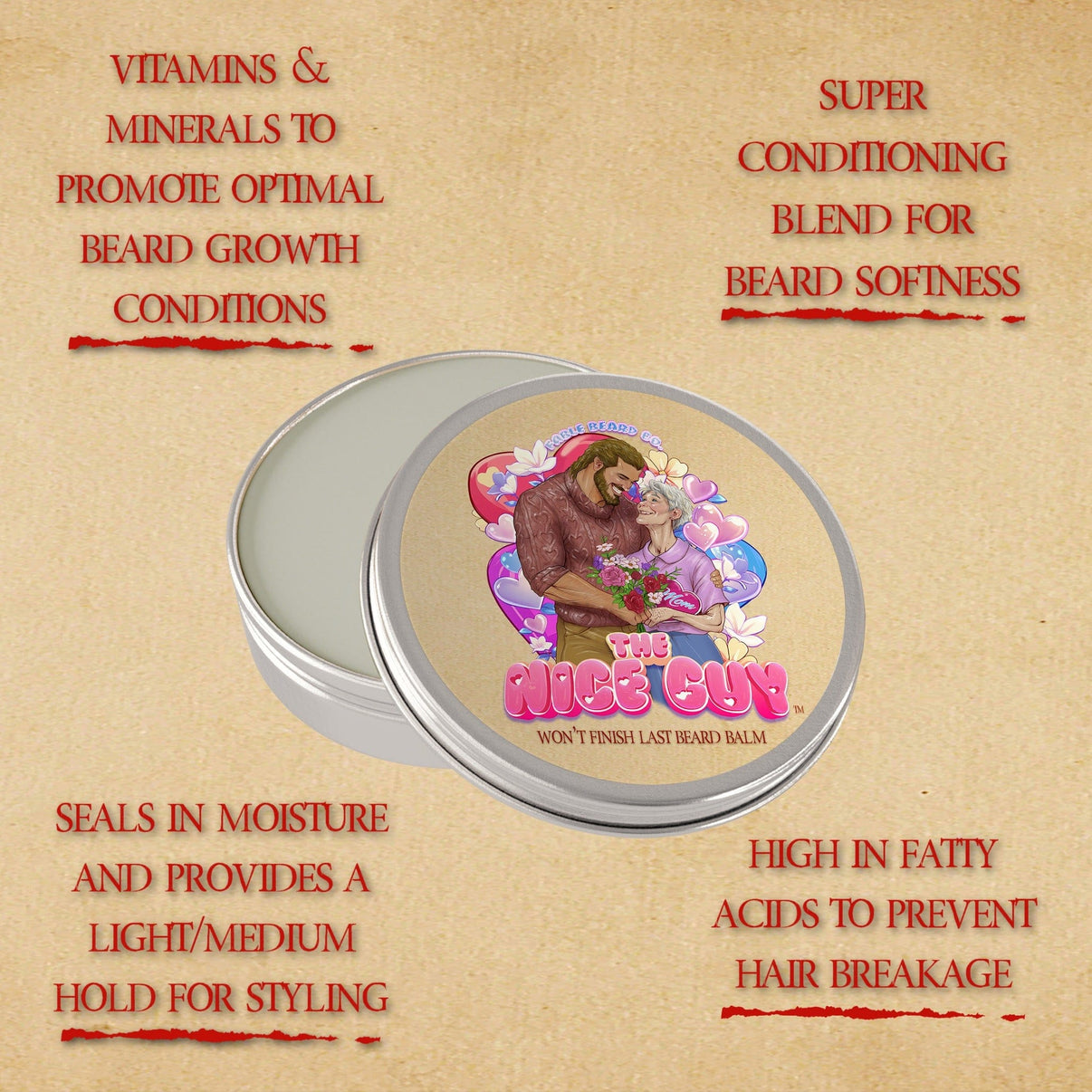 The Nice Guy - Beard Balm - White Tea Leaves, Vibrant Ozone, Woodsy Th ...